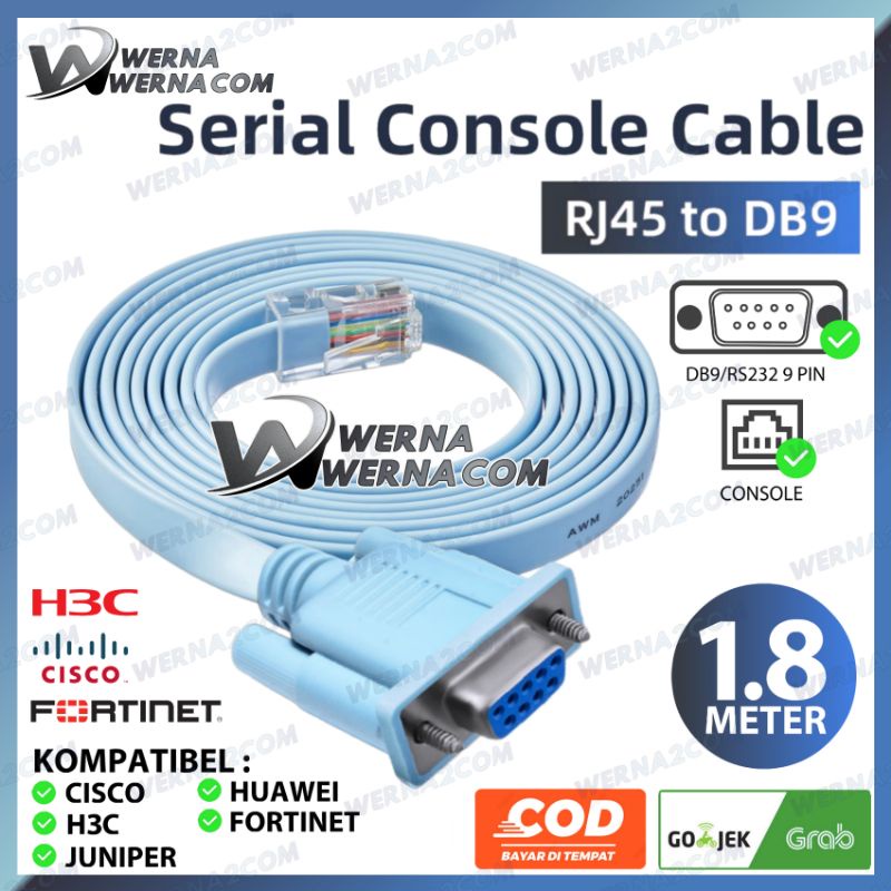 Jual Kabel Serial Console DB9 - RJ45 / Cisco Console Cable / RS232 to ...