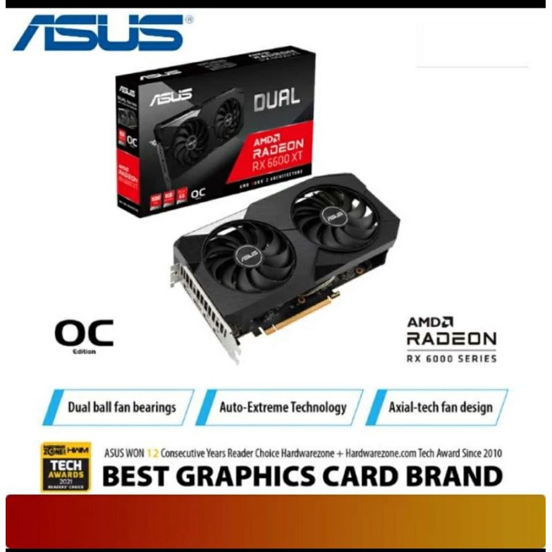 Jual ASUS Dual Radeon RX 6600 XT OC Edition/VGA AMD RADEON RX6600 XT ...