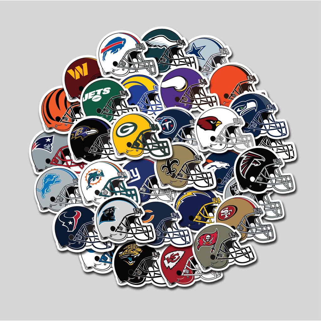 Jual STICKER PACK NFL HELMET TEAM | STIKER TUMBLER LAPTOP | STIKER ...