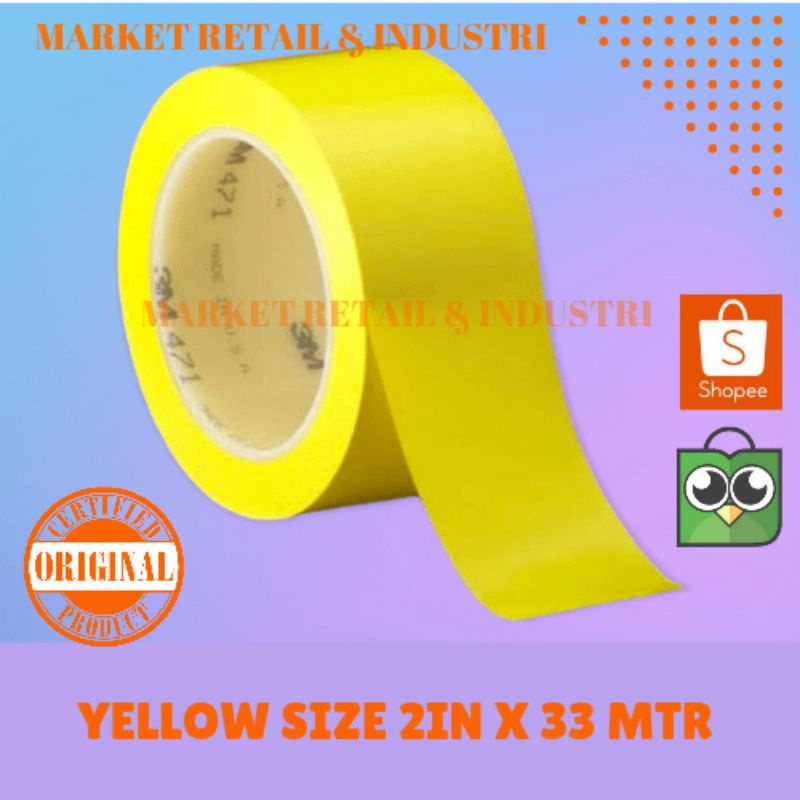 Jual 3M 471 yellow marking tape - Lakban penanda di lantai bahan vinyl Made in usa | Shopee ...