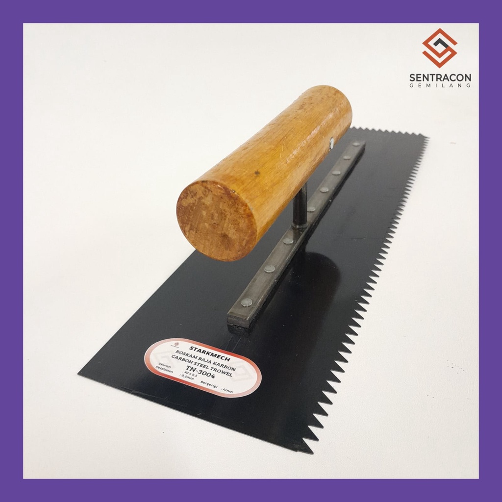 Jual Raskam/Roskam Plat Baja 30 cm Bergerigi 4mm-Alat Acian Tembok ...