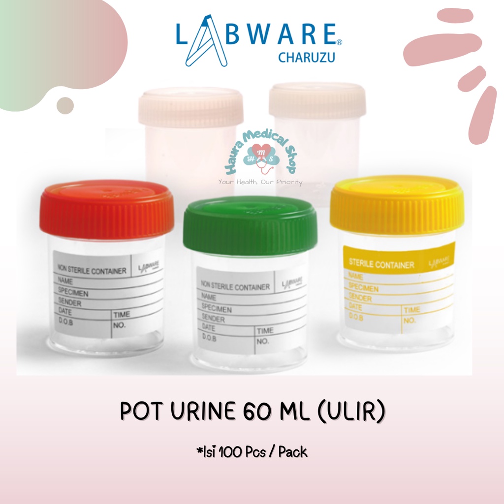 Jual Pot Urine 60ml / Urine Container 60 ml / Tutup Ulir - Labware ...