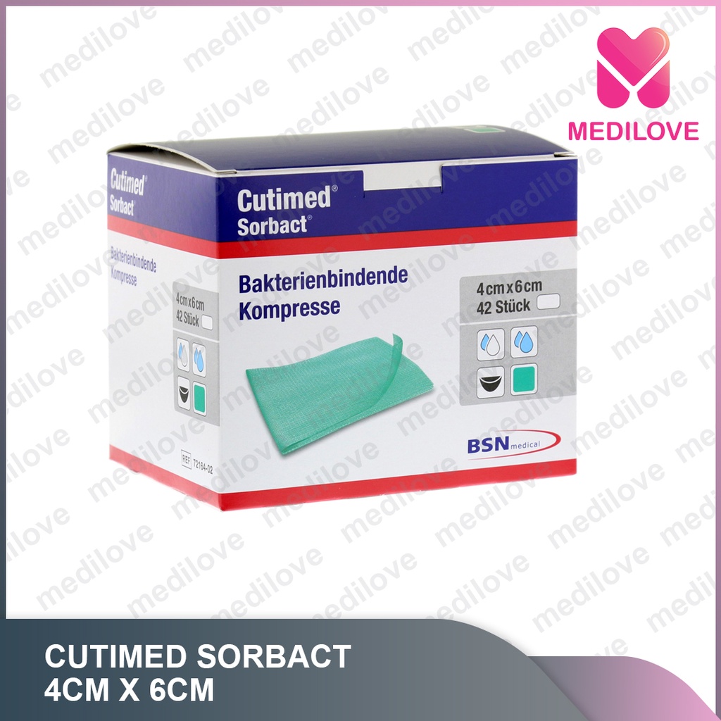 Jual Cutimed Sorbact Swab 4x6cm | Dressing luka yang mengikat bakteri ...