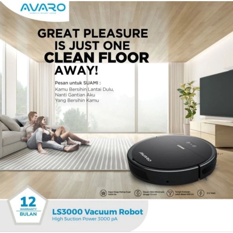 Jual Avaro Robot Vaccum Cleaner LS 3000 - WiFi | Shopee Indonesia