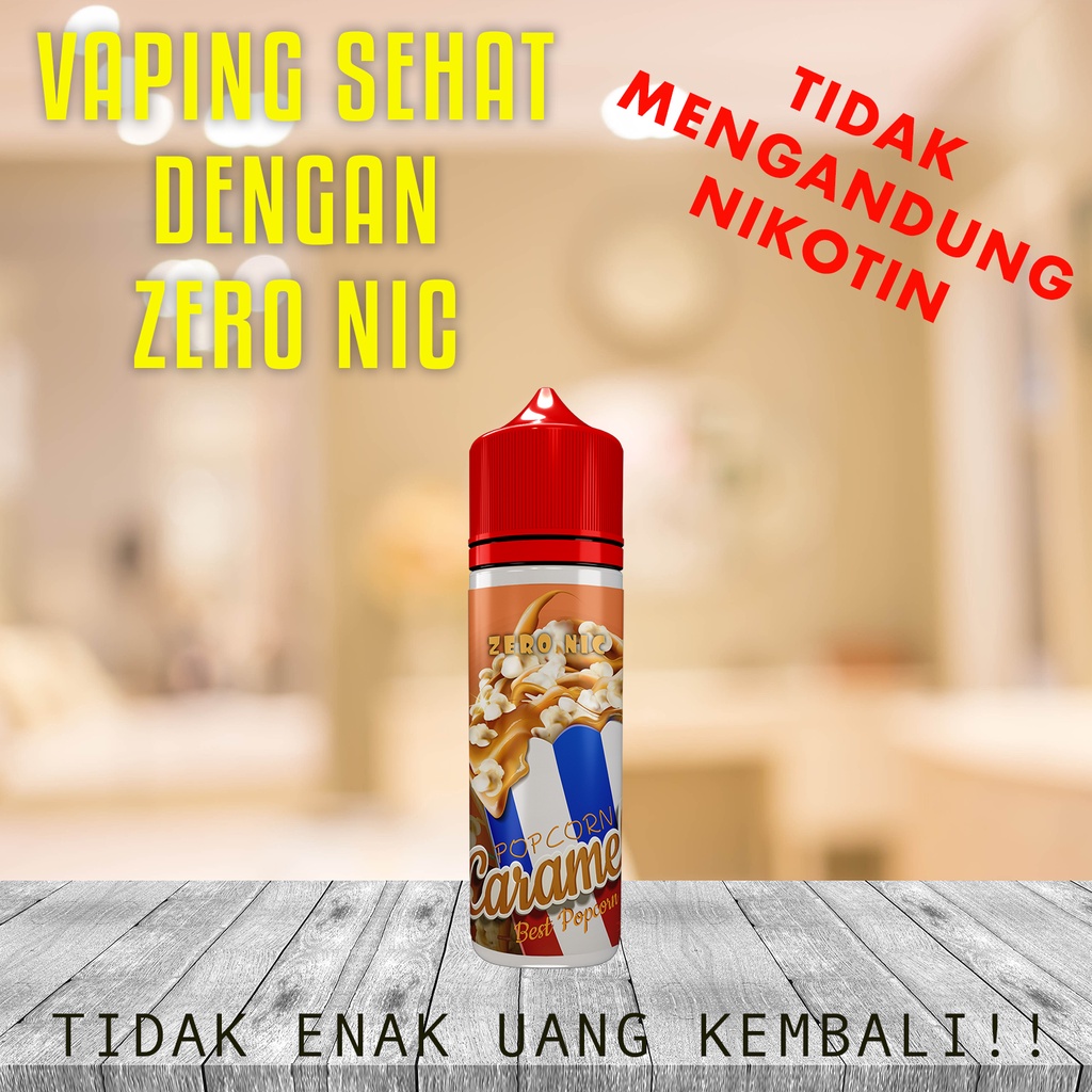 Jual Liquid Vape Creamy Zero Nicotine Popcorn Caramel Liquid Murah 60Ml ...