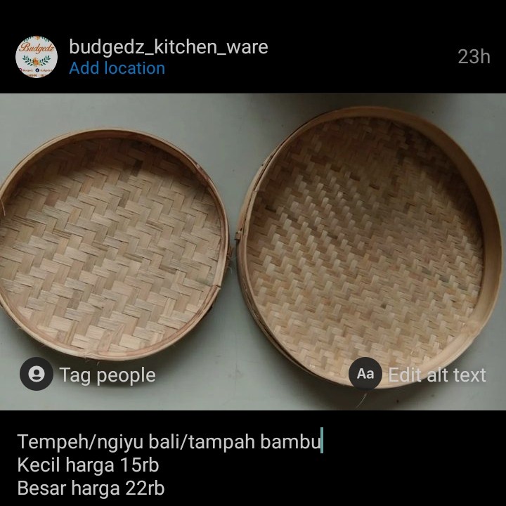 Jual Tempeh/ngiyu bali/tampah bambu - kecil | Shopee Indonesia