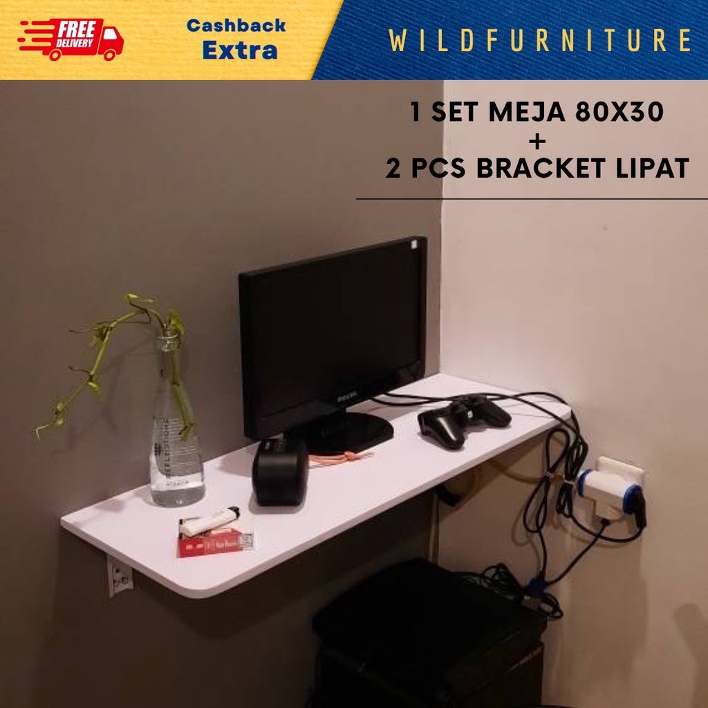 Jual (TERMURAH) MEJA LIPAT DINDING 80CM X 30 CM / SATU SET MEJA DAN ...