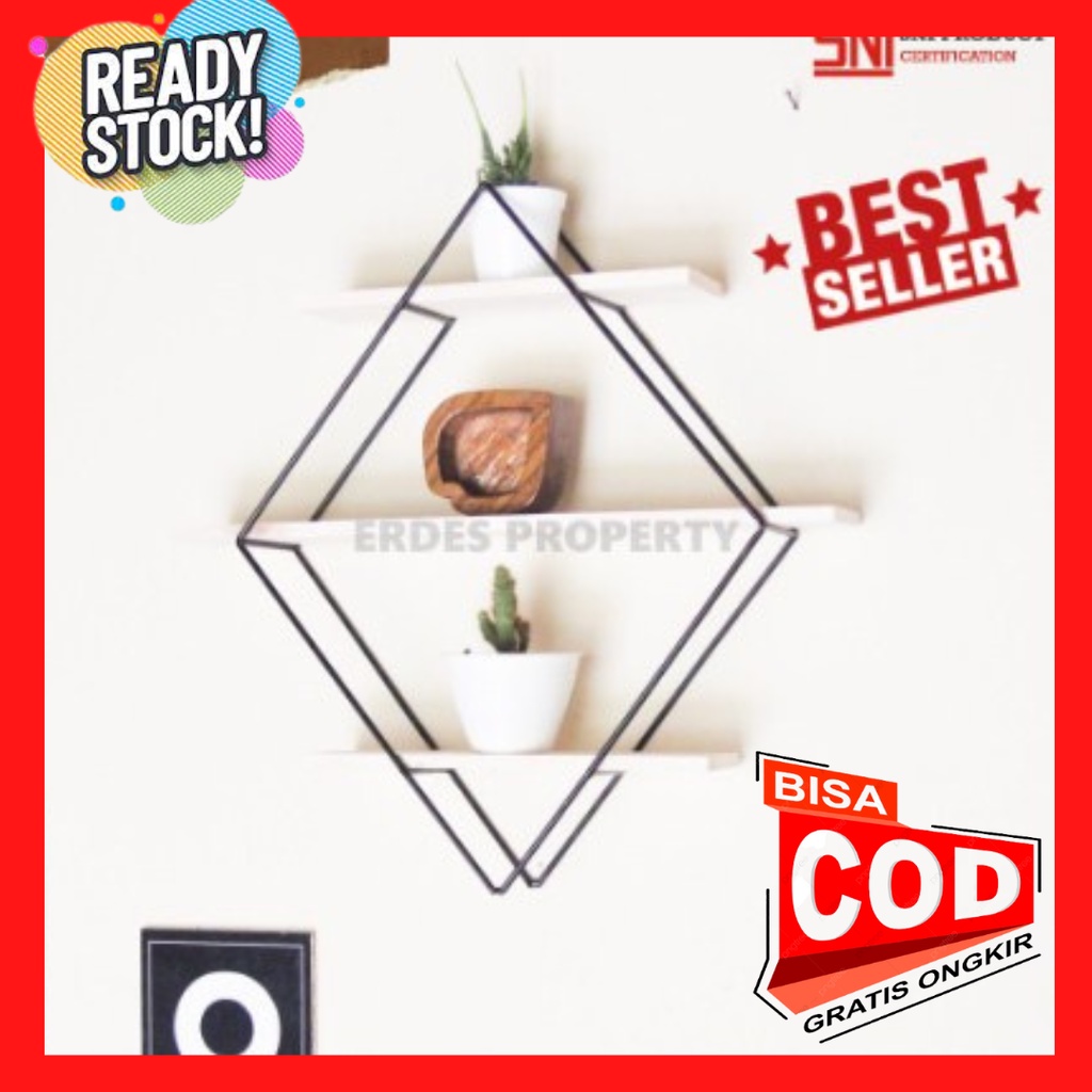 Jual Rak Dinding Besi Hiasan Dinding Kamar Minimalis Dekorasi Dinding ...