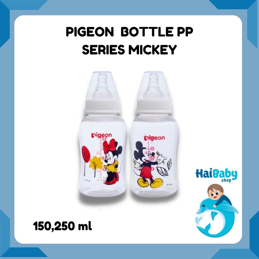 Jual PIGEON Botol PP Clear Streamline Minnie/Mickey/150ml/250ml ...