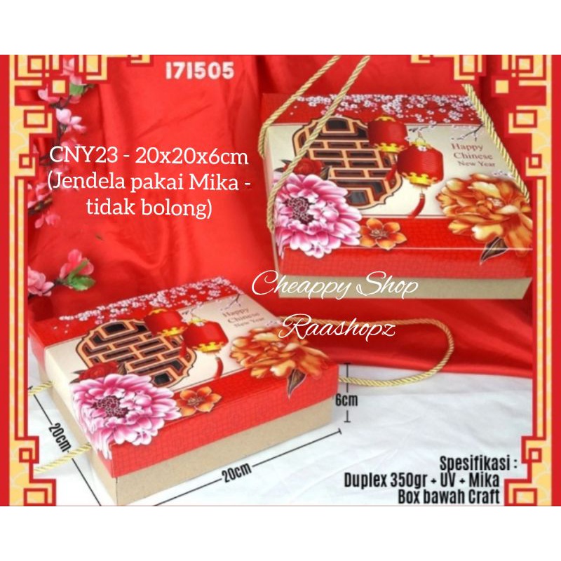 Jual CNY Flower Box Imlek 20x20 x6cm Kotak Imlek Box Imlek Bolu ...