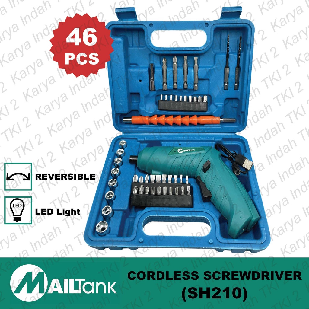 Jual CORDLESS Screwdriver 3.6V MAILTANK SH210 Mesin Bor Obeng Baterai ...