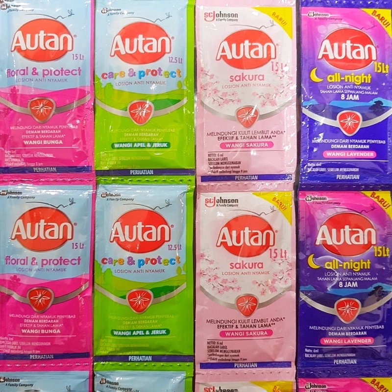 Jual Autan Protect Lotion Anti Nyamuk 6 ml 1 Renceng Isi 12 Sachet All ...