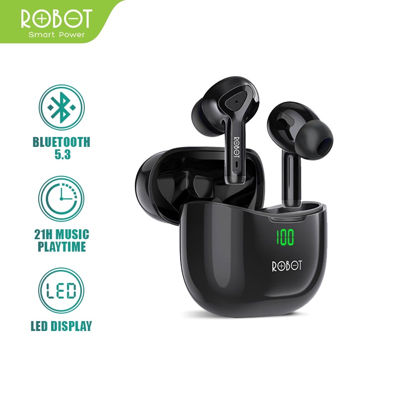 Jual Robot TWS Wireless Earphone Airbuds T30 PLUS Original BT 5.3 Original Garansi 1 Tahun ...