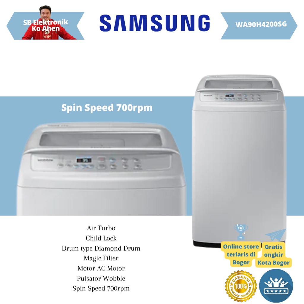 Jual SAMSUNG WA90H4200SG MESIN CUCI 1 TABUNG | Shopee Indonesia