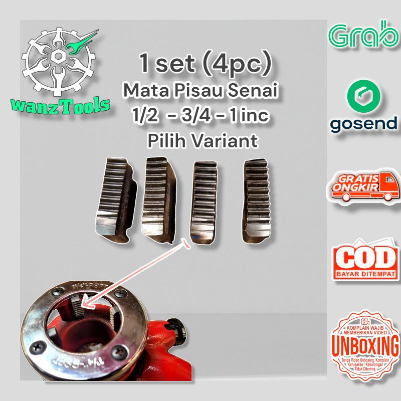Jual 4pc Refill Mata Pisau Senai Pipa Besi Manual 1/2 - 3/4 - 1 inc ...