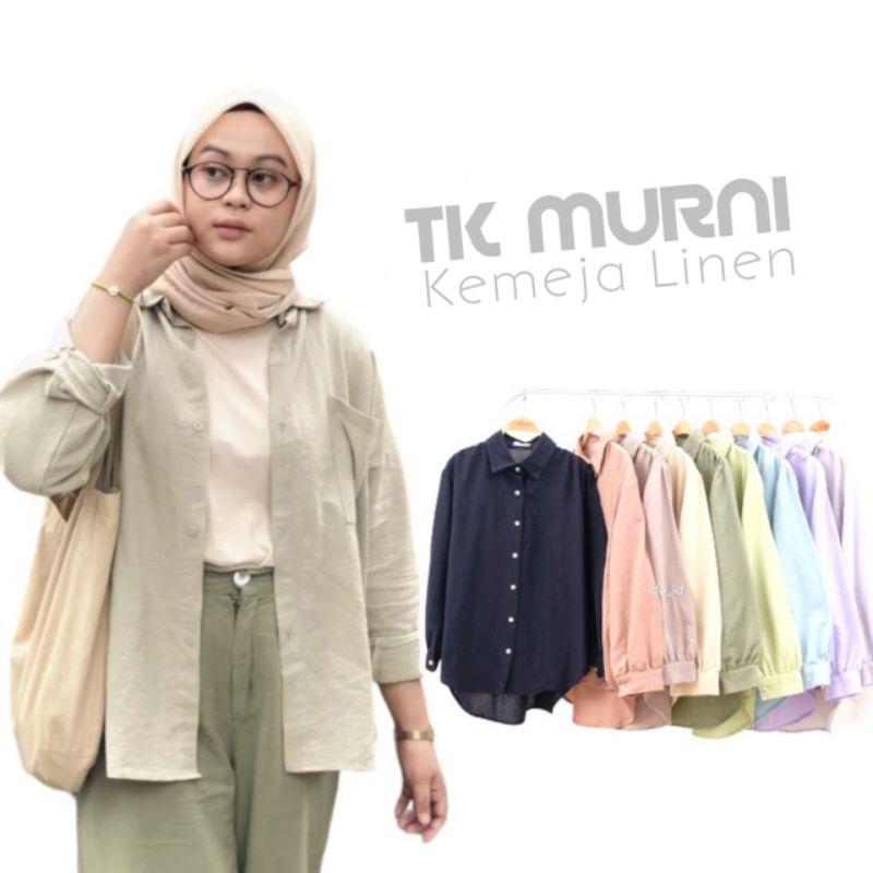 Jual KEMEJA LINEN OVERSIZE|KEMEJA WANITA OVERSIZE|OLIVIA SHIRT|KEMEJA OVERSIZE | Shopee Indonesia