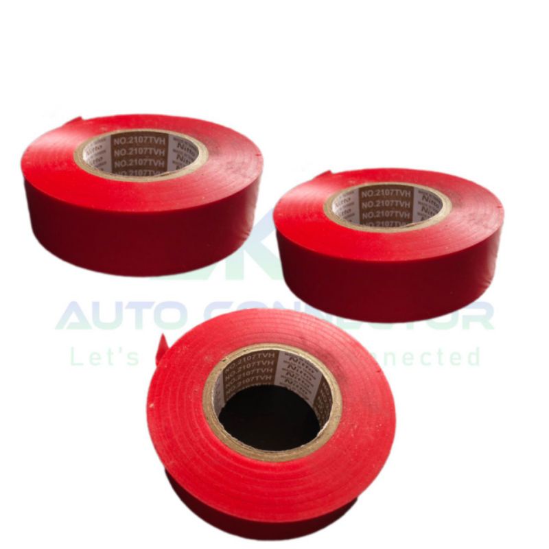 Jual ISOLASI KABEL LISTRIK WARNA MERAH PEMBUNGKUS KABEL PANJANG 25 M ...