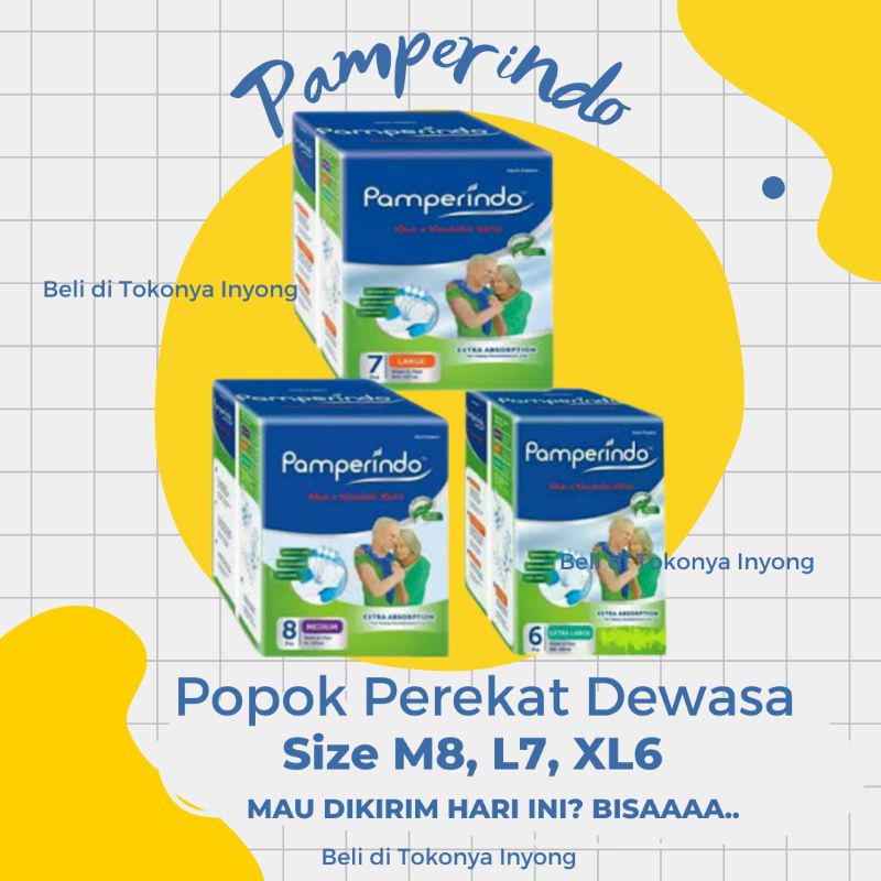 Jual Pamperindo Pempers Perekat Dewasa M8 L7 XL6 Popok Adult Diapers ...