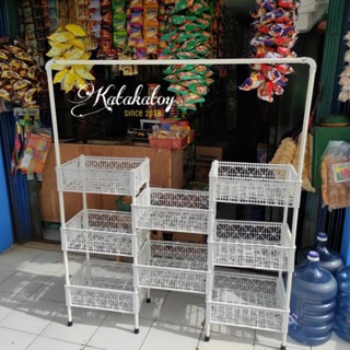 Jual RAK JAJANAN WARUNG SEMBAKO/ RAK SNACK KERANJANG UNTUK MENARU ...