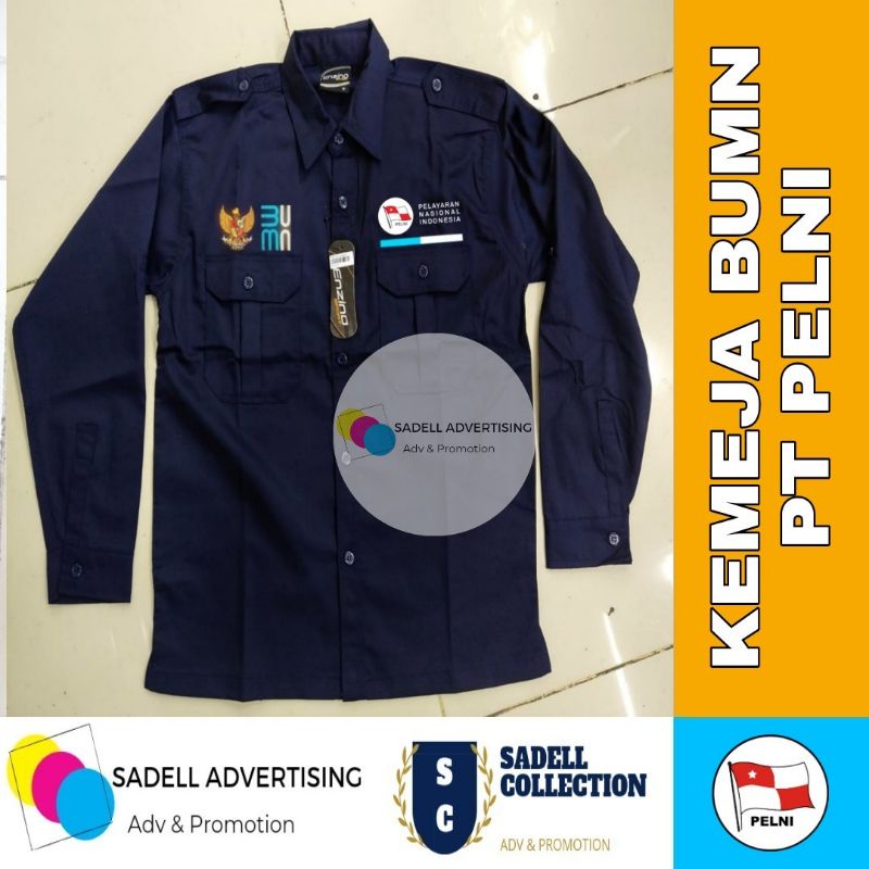 Jual Kemeja PDH BUMN PELNI Seragam PDH BUMN PELNI Navy Lengan Panjang Pria Bordir | Shopee Indonesia