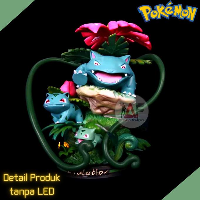 Jual Statue Pokemon Bulbasaur Ivysaur Venusaur evolution LED | Shopee ...