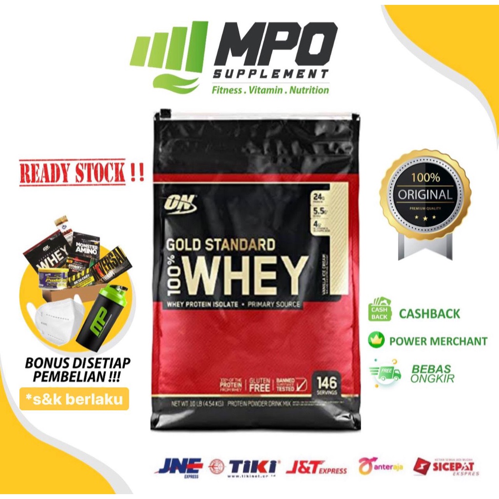 Jual ON Gold Standard Whey 10lbs ON WGS ON Gold Whey Protein Shake ...