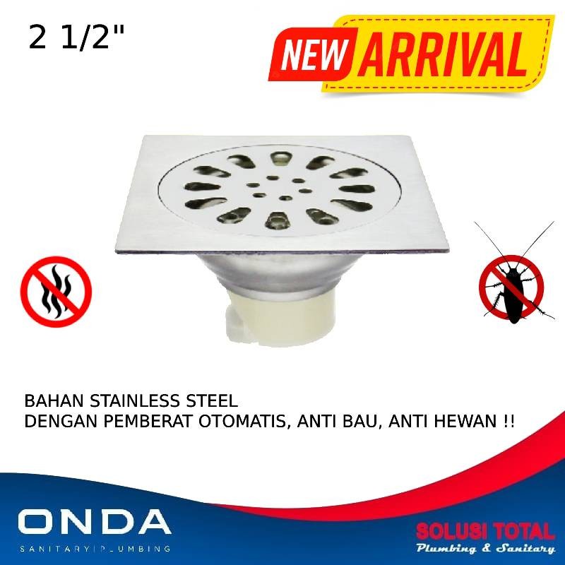 Jual Floor Drain FLS FLOW Stainless ONDA 2 1/2" Saringan Got Kamar ...