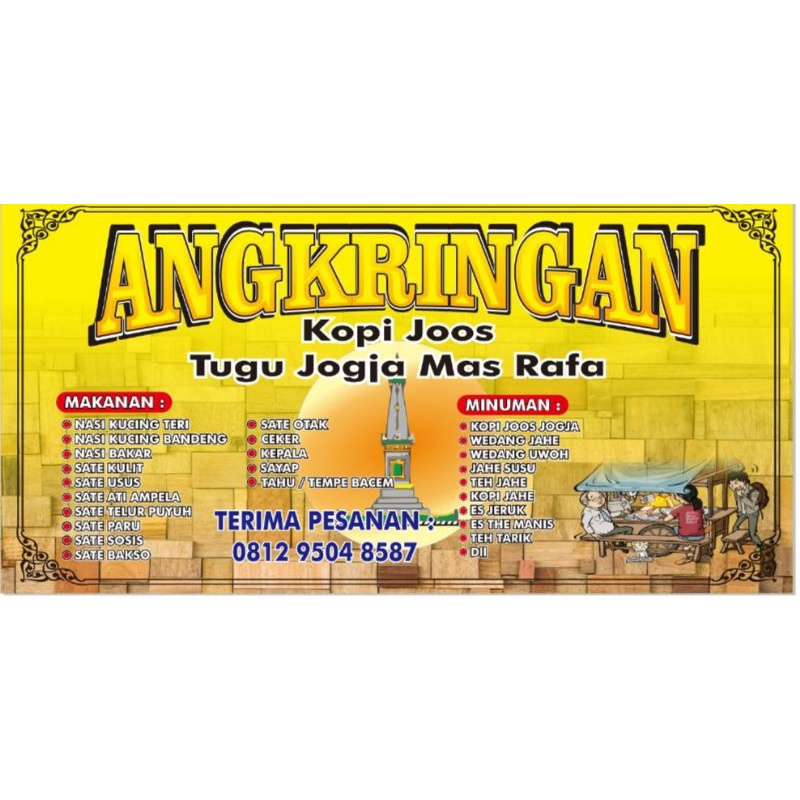Jual Spansuk ukuran 2x1 meter cetak sepanduk angkringan murah proses cepat benner bener banner ...