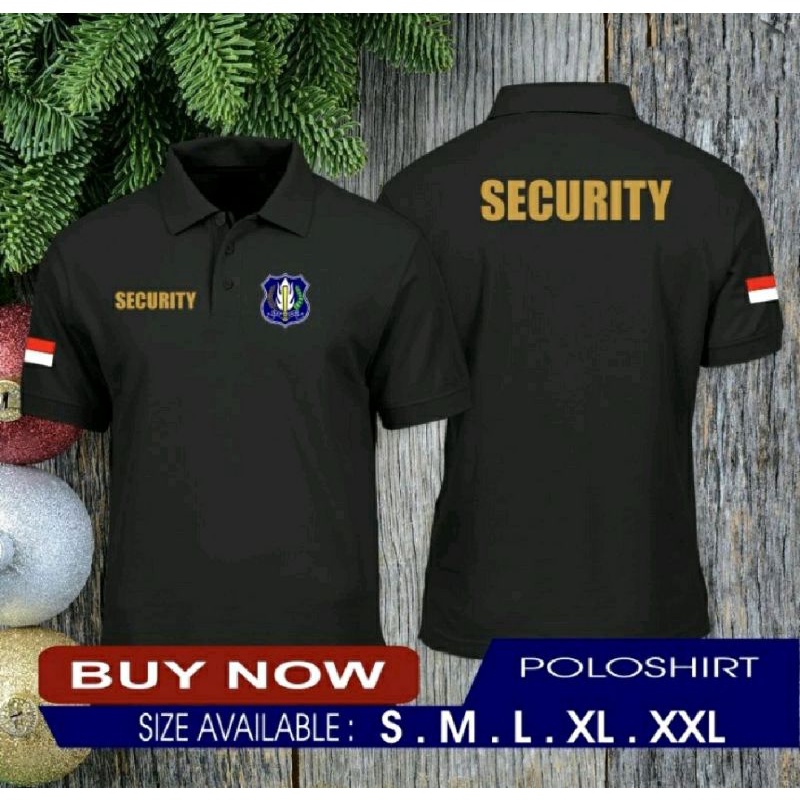 Jual BAJU KERAH POLO SECURITY NEW MODEL SABLON EMAS // KAOS SECURITY ...