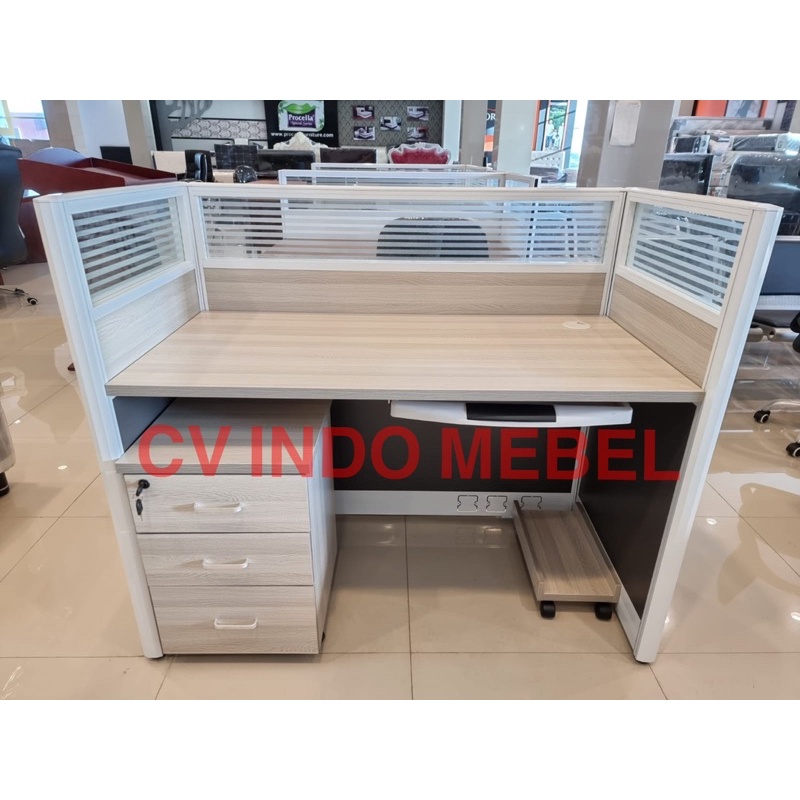 Jual meja partisi untuk 1 orang meja kantor sekat meja karyawan meja ...