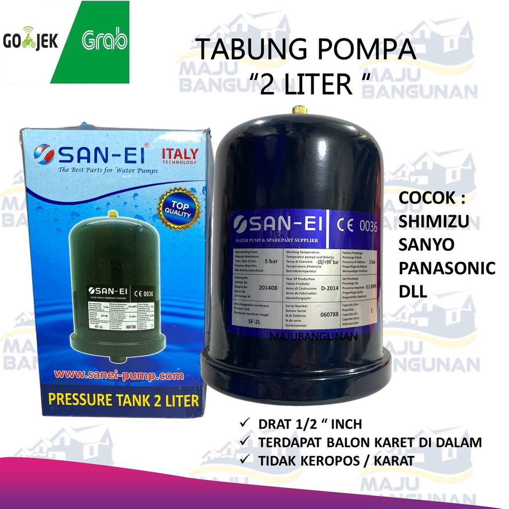 Jual TABUNG POMPA AIR OTOMATIS 2 LITER BODY BESI TEBAL ANTI KARAT ...