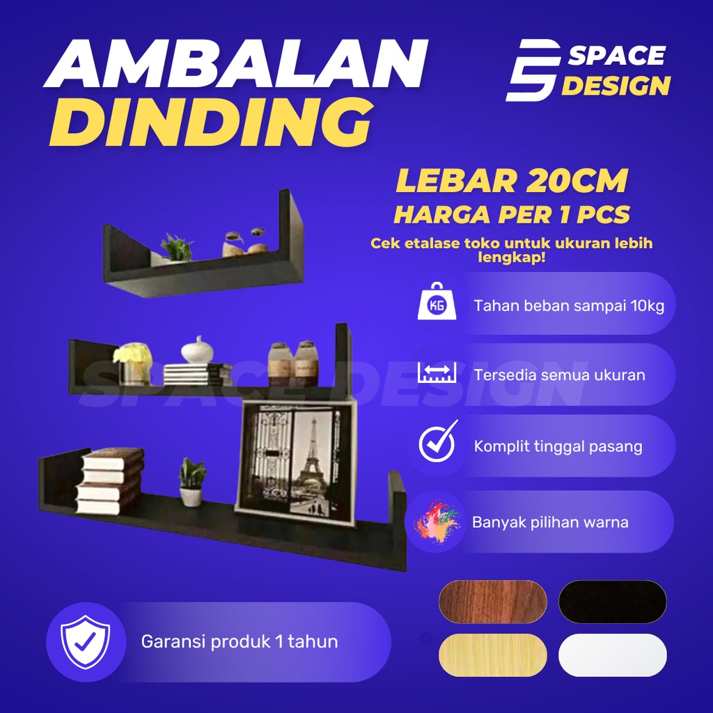 Jual Rak Ambalan Dinding Minimalis MULTI FUNGSI Rak Buku Hiasan Papan ...