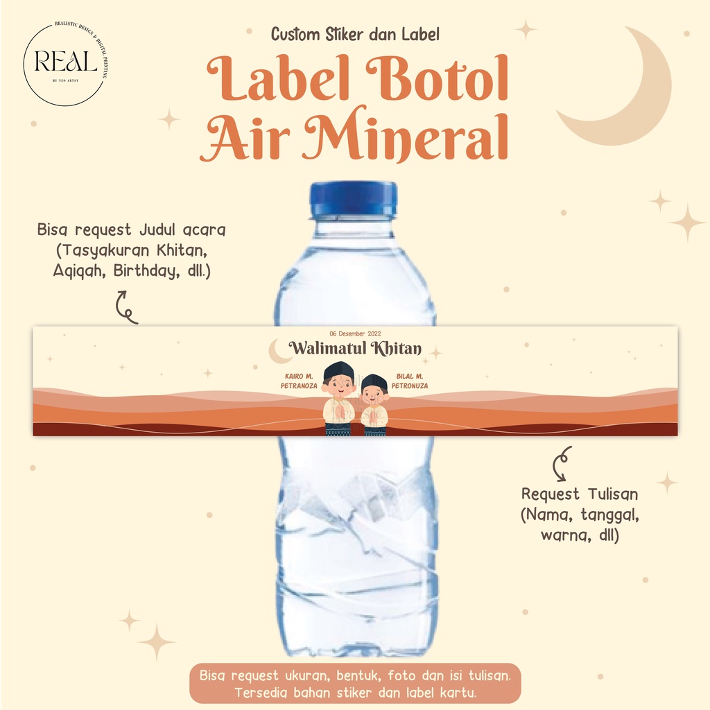 Jual Label Botol Aqua/ Label Air Mineral Custom | Shopee Indonesia