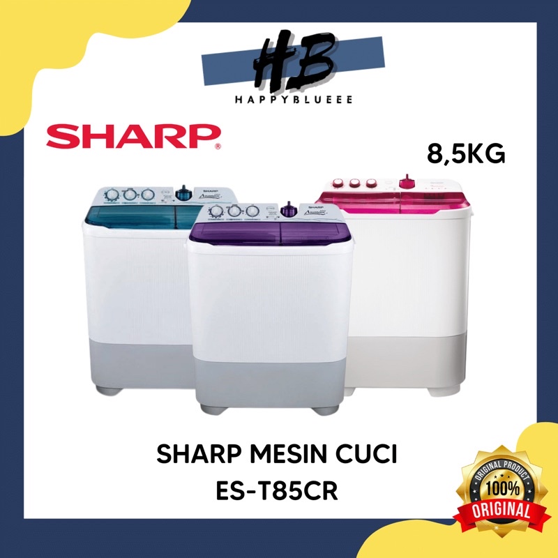 Jual SHARP MESIN CUCI 2 TABUNG 8,5KG ES-T85CR | Shopee Indonesia