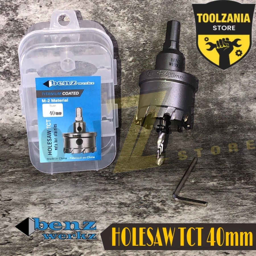 Jual Mata bor holesaw TCT 40mm / mata bor plong metal besi 40 mm benz werkz | Shopee Indonesia
