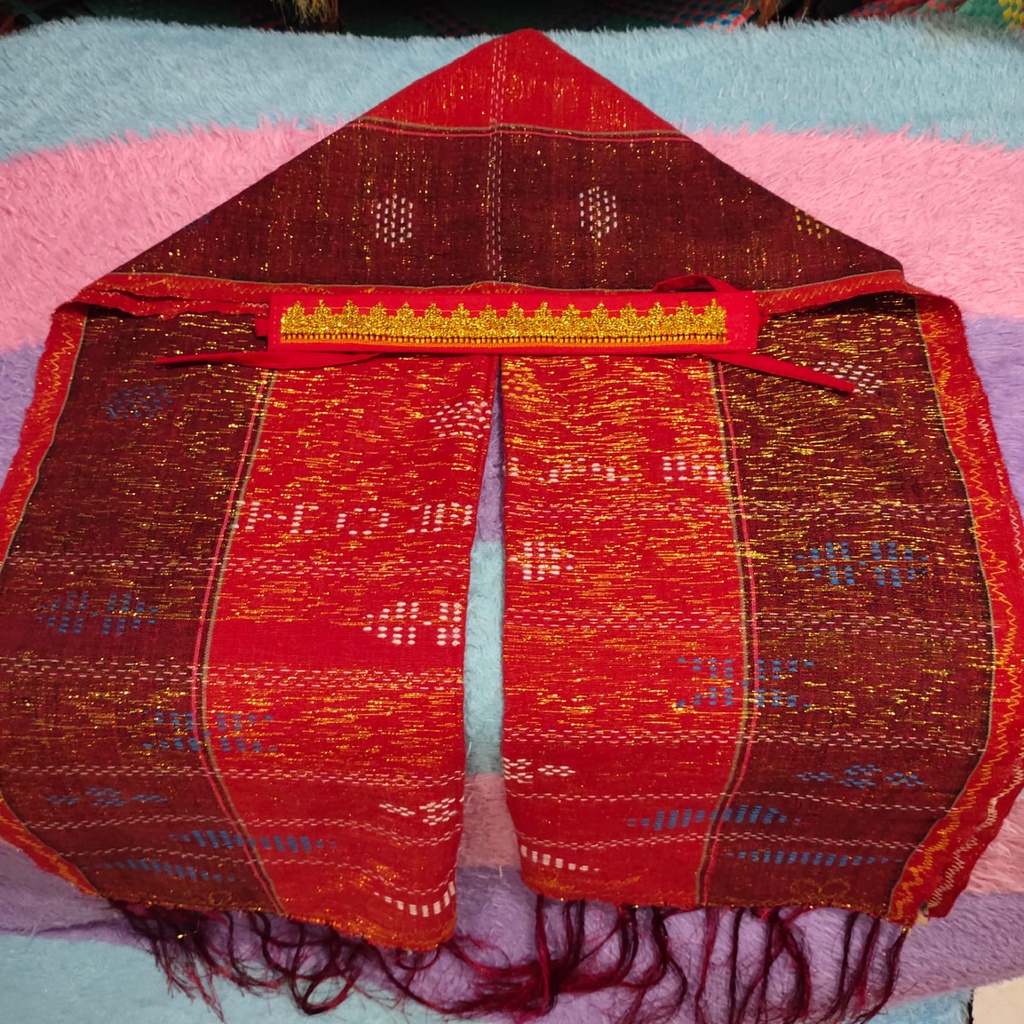 Jual PAKET 2 sortali anak dan ulos sadum / ulos batak toba / ikat kepala | Shopee Indonesia