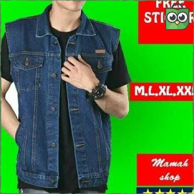 Jual Jual Jaket Rompi Jeans Pria Vest Rompi Motor Cowo Cowok Rompi ...