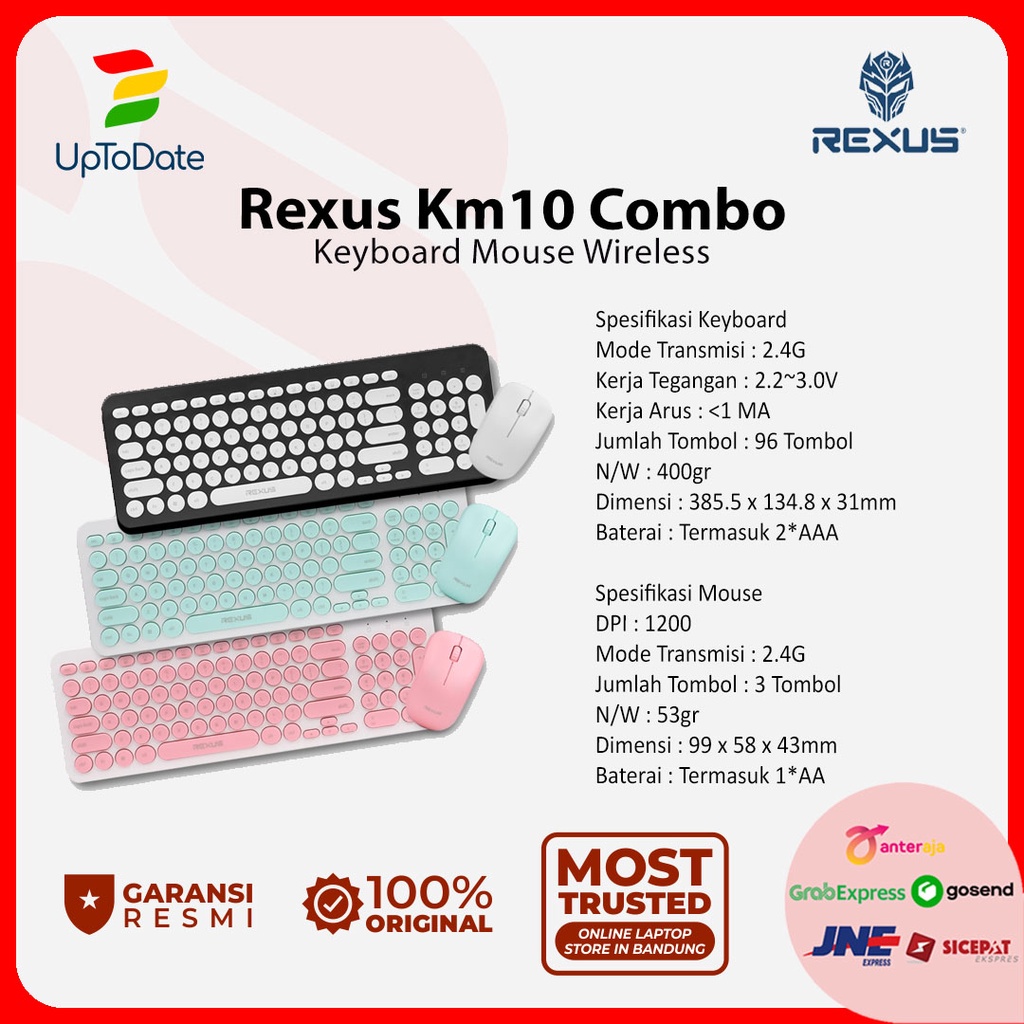 Jual Rexus KM10 Keyboard Mouse Wireless Combo | Shopee Indonesia