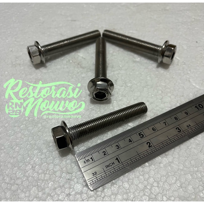 Jual Baut knalpot nouvo z dan lele stainless 2 kunci baut 14 panjang 6 cm baut kenalpot satuan ...