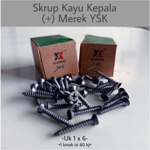 Jual Skrup kayu kepala plus 1 in / sekrup kayu / skrup galvanis 1 x 6 ...