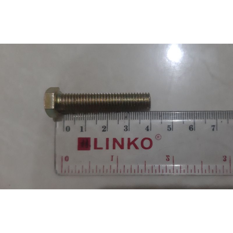 Jual Baut Mur kuning Hexagon besi siku rak lubang 8 x 40 harga per 10 pcs | Shopee Indonesia