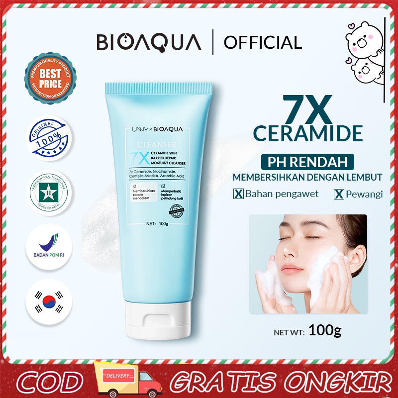 Jual BIOAQUA 7X Ceramide Moisturizer Cleanser Cuci Muka 100g Gentle ...