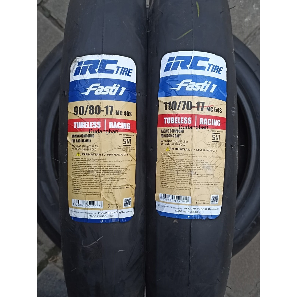 Jual Paket IRC Fasti 1 90 80 17 dan 110 70 17 Ban luar motor balap soft compound botak slick ...