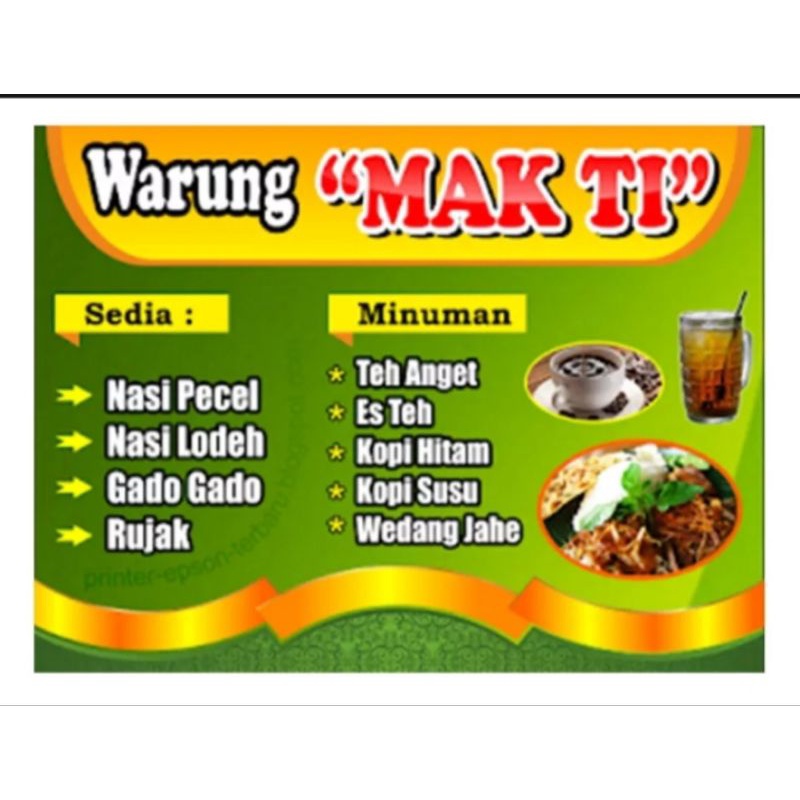 Jual Spanduk warkop warung kopi 1x1 meter PROSES CEPAT DAN HEMAT ...