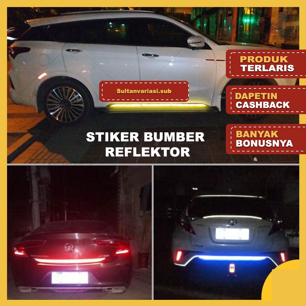 Jual Stiker Reflektor Bumper Belakang Mobil Sticker Reflective 3D Truk ...
