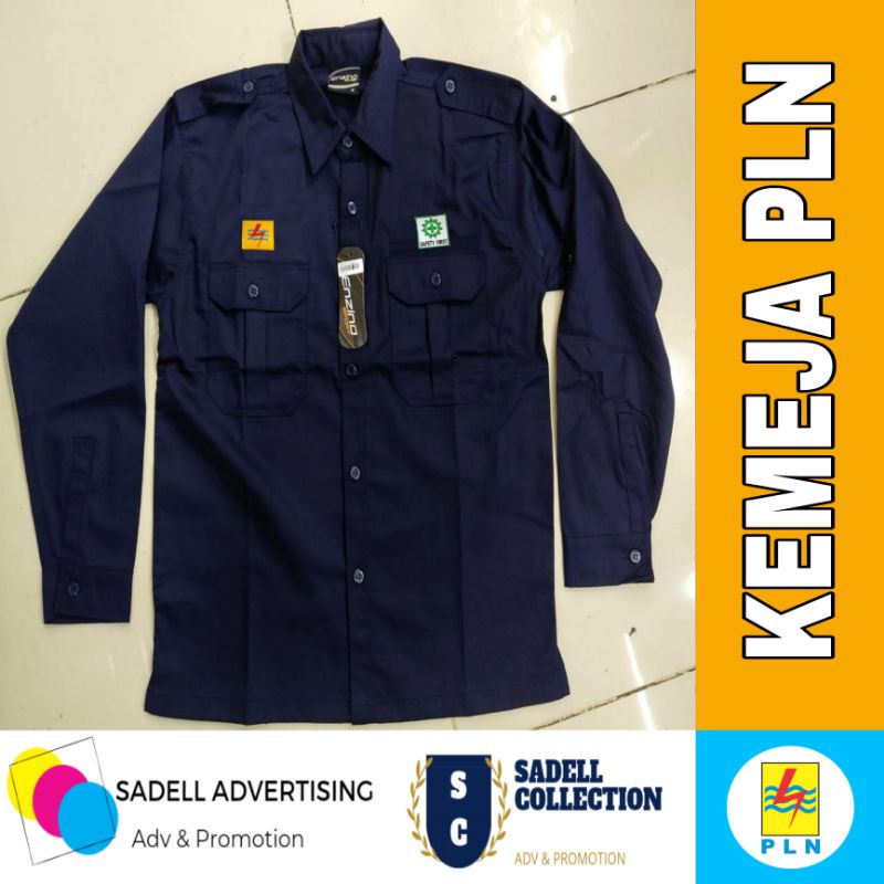 Jual Kemeja PDH PLN Safety First Seragam PDH PLN Safety First Navy ...