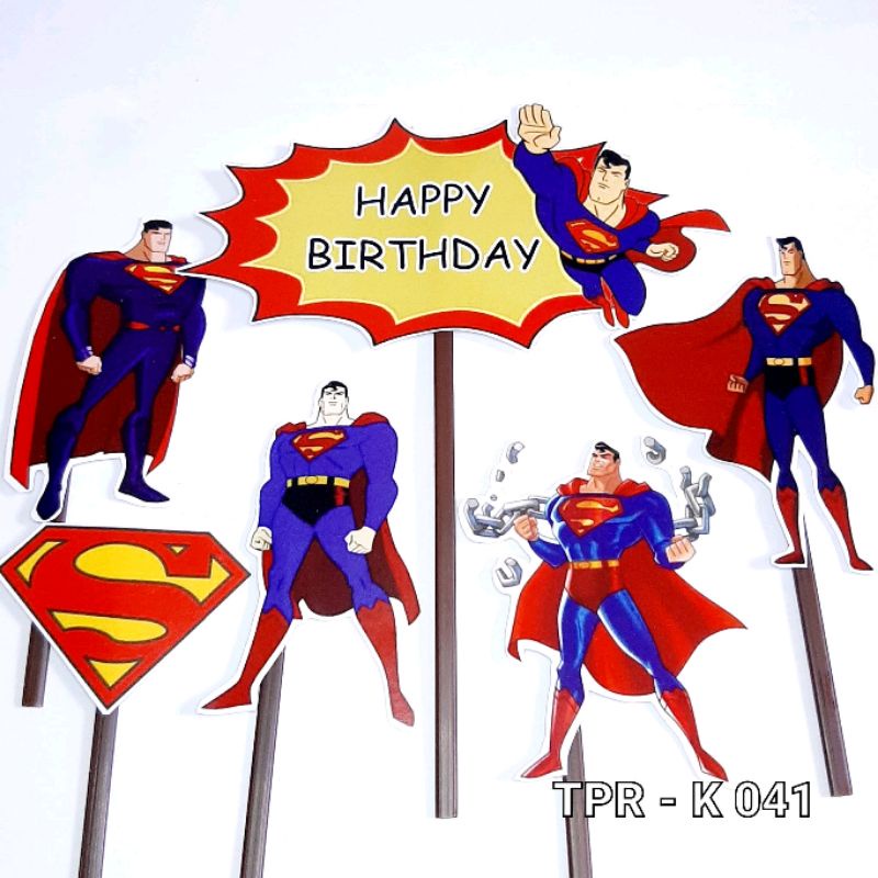 Jual Topperkue tusuk karakter hiasan kue superman | Shopee Indonesia