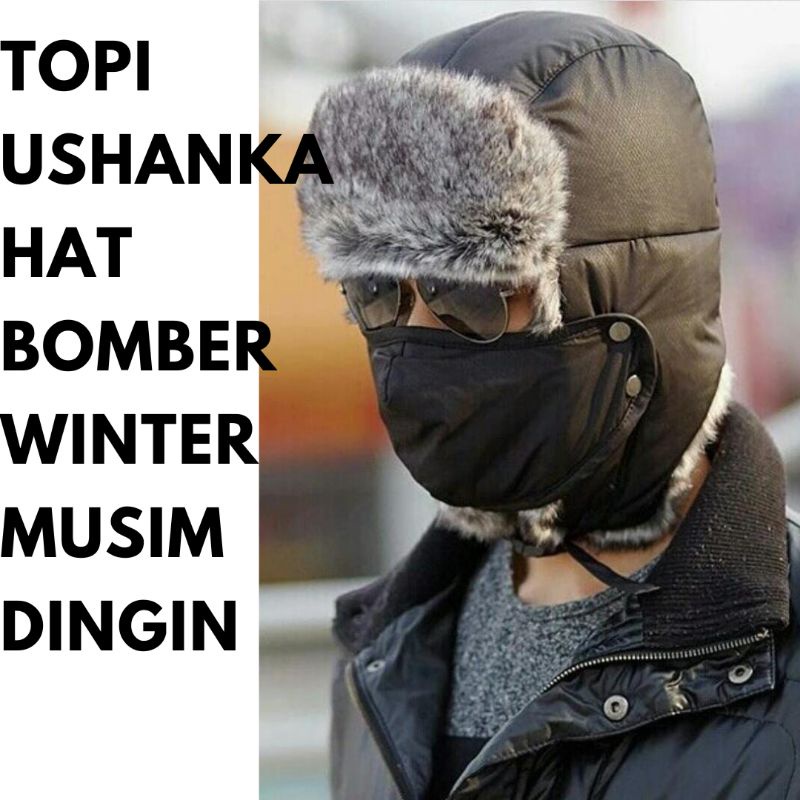 Jual Topi Bulu Ushanka Hat Bomber Mask Winter Musim Dingin | Shopee ...