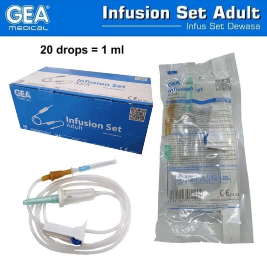 Jual Infuset Gea Dewasa Infusionset /Selang Infus GEA Adult/Infusion ...