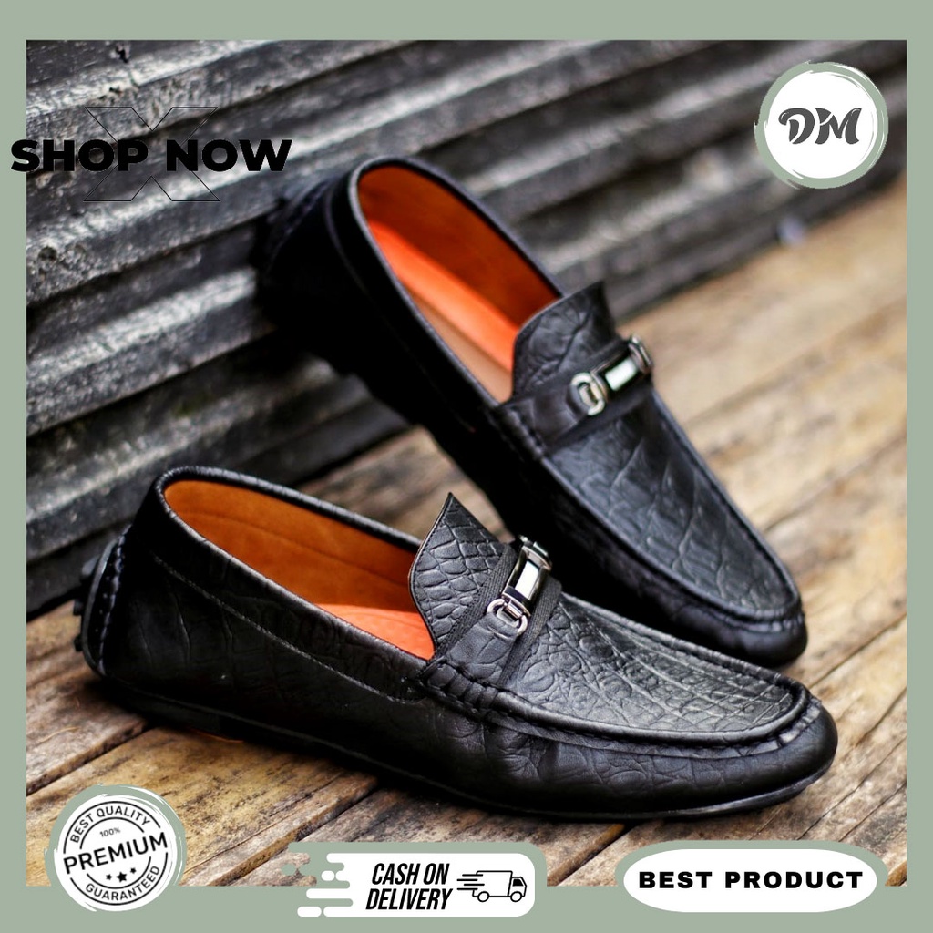 Jual Sepatu Slip On Casual Formal Kulit Asli Slop Selop Kerja Kantor ...